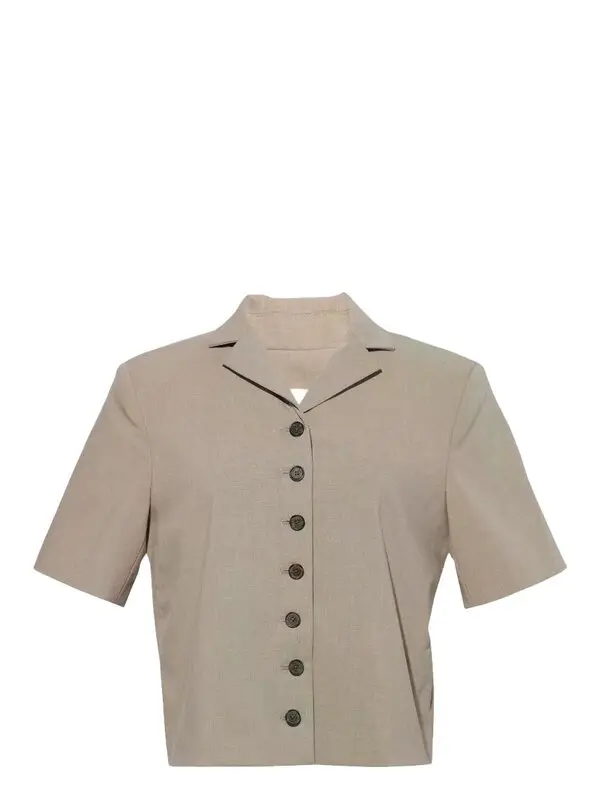 Sandy Liang Beverly Short-sleeve Jacket - Neutrals