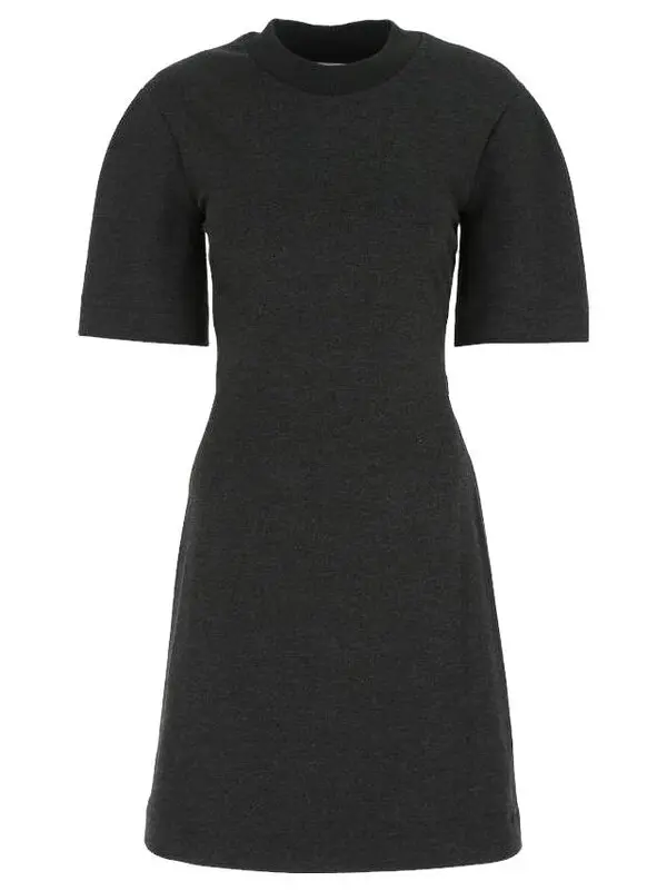 Alexander McQueen Logo Print Mini Dress - Black