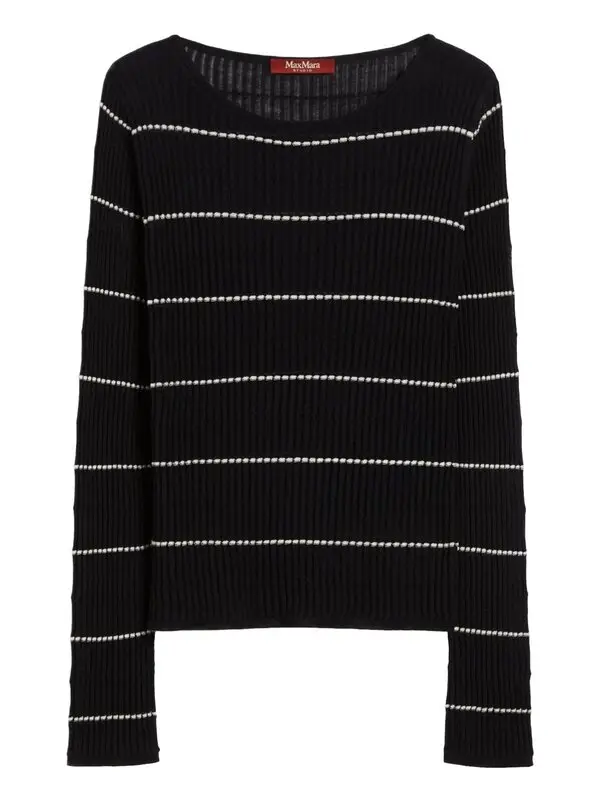 Max Mara Pedone Ribbed Striped Sweater - Blue