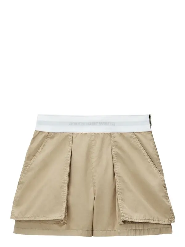 Alexander Wang High-waisted Cargo Shorts - Khaki