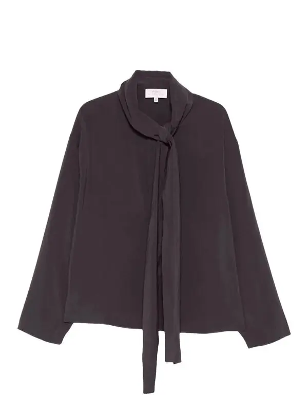 Studio Nicholson Long Sleeve Top With Scarf Neckline - Black