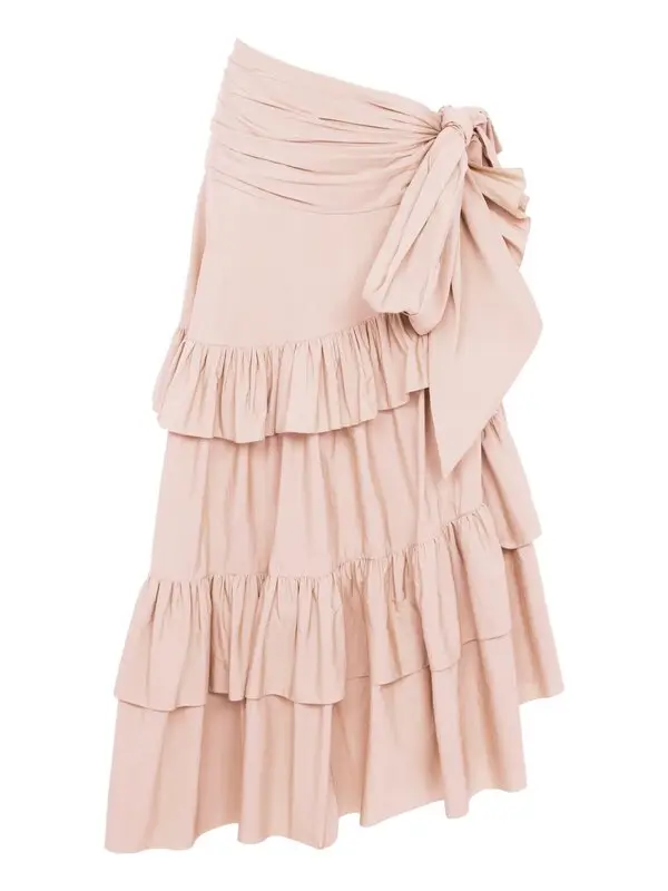 Chloé Ruffled Tiered Maxi Skirt - Nude
