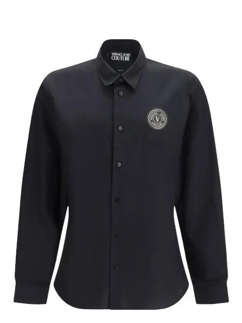 Versace Emblem Logo Patch Shirt - Black