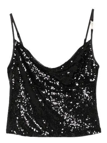 Versace Sequin Embellished Spaghetti Strap Top - Black