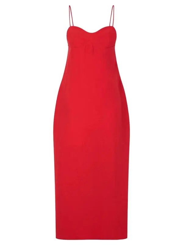 RÓHE Dahippa Cotton Dress With Corset Detail - Red