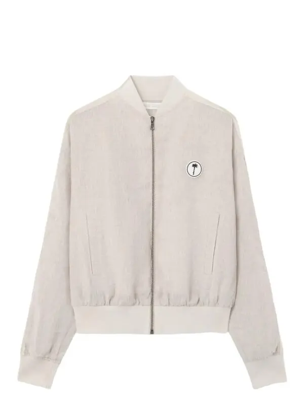 Palm Angels Logo Tree Cotton Bomber Jacket - White