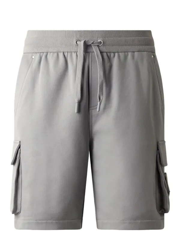 Moose Knuckles Drawstring Cargo Shorts With Ribbed Waistband And Cuffs - Gray