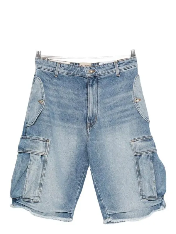 GALLERY DEPT. Belt Loop Cargo Jeans With Frayed Hem - Blue