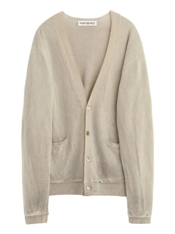 Our Legacy Spray-dyed Wool Cardigan - Moss Color