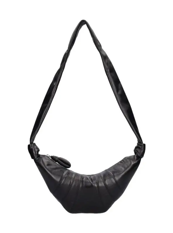 LEMAIRE Small Croissant Nappa Leather Crossbody Bag - Black