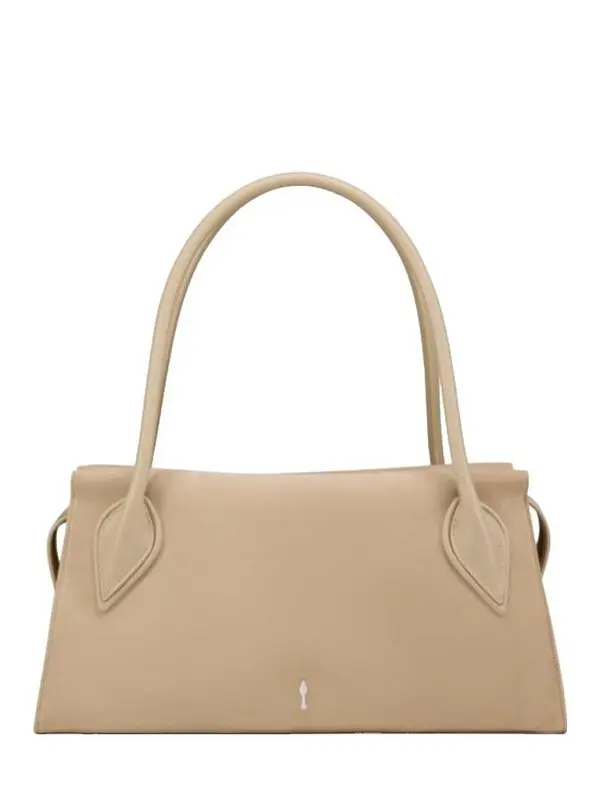 CHRISTIAN LOUBOUTIN Venus Shoulder Bag Reversed Calf Leather Saharienne - Nude