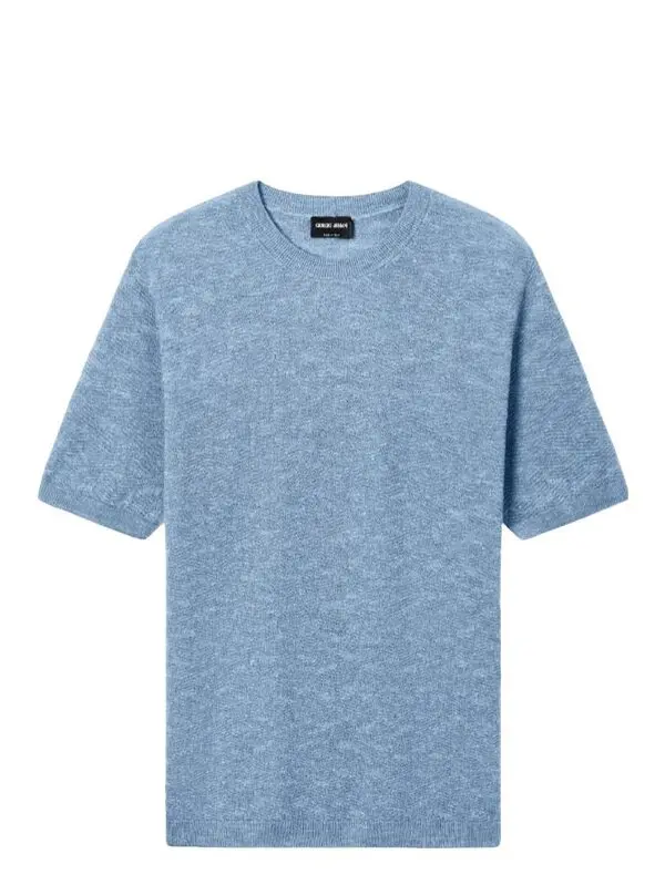 Giorgio Armani Crewneck Knitted T-shirt - Light Blue