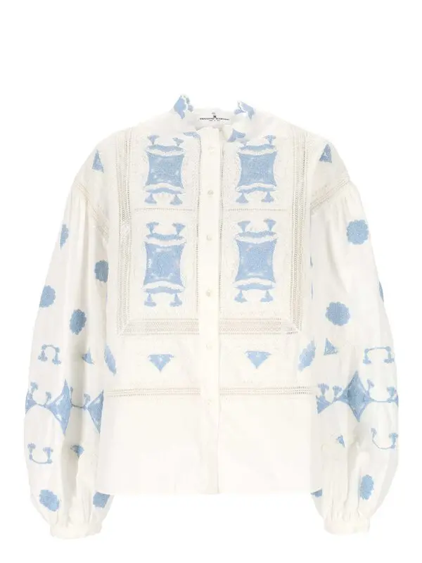 Ermanno Scervino Embroidered Lace-trim Blouse - White