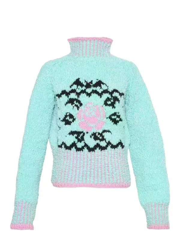 SOPHIA WEBSTER Marceline Intarsia-knit Sweater - Blue