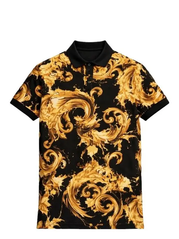 Versace Baroque-print Polo Shirt - Multicolor