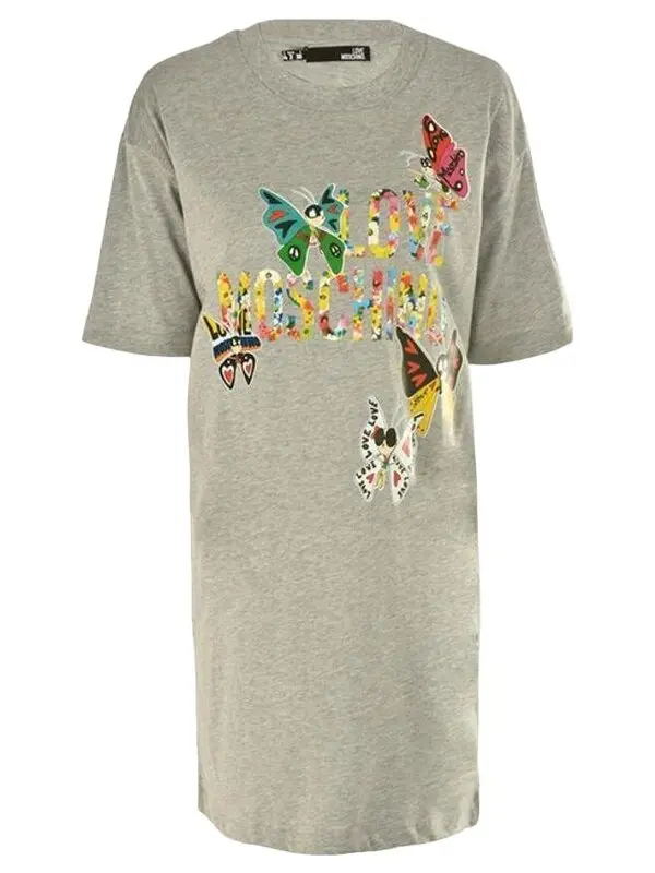 Moschino Printed T-shirt Dress - Gray