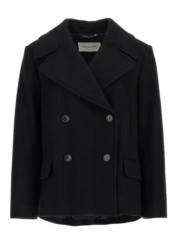 Dries Van Noten Double-breasted Wool-blend Jacket - Black