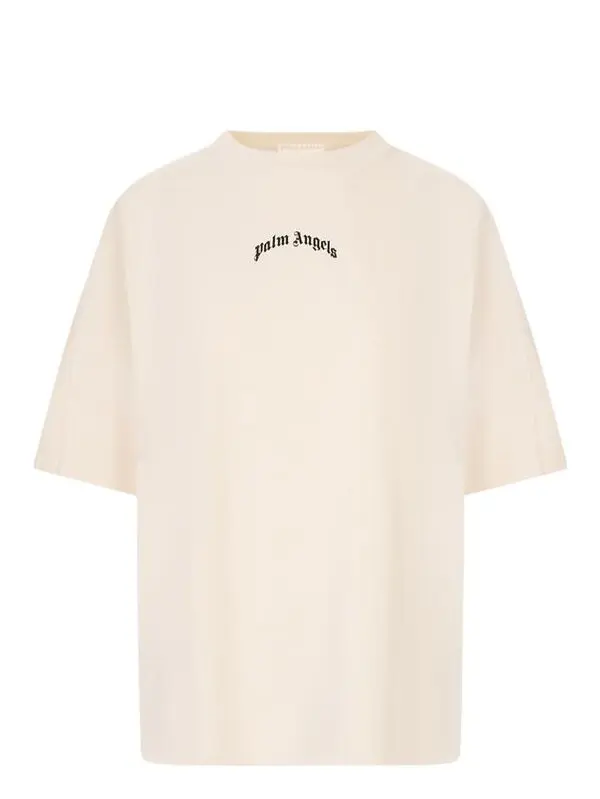 Palm Angels Curved Logo Oversized T-shirt - White
