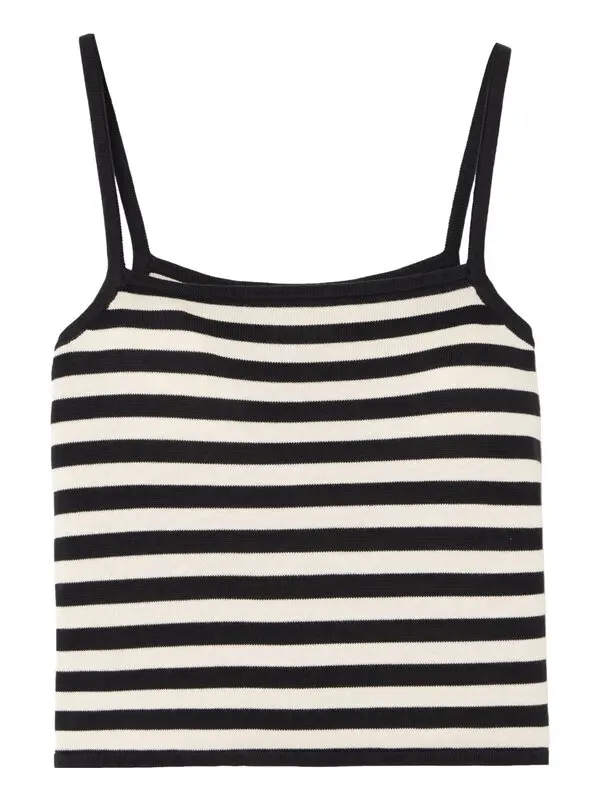 Posse Darcy Striped Tank Top - Black