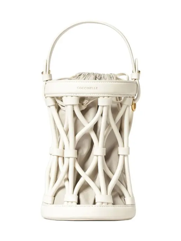 COCCINELLE Woven Bucket Bag - White