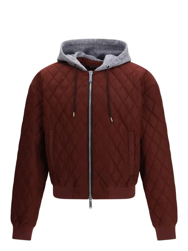 Dsquared2 Heritage Quilted Bomber Jacket - Wine Red
