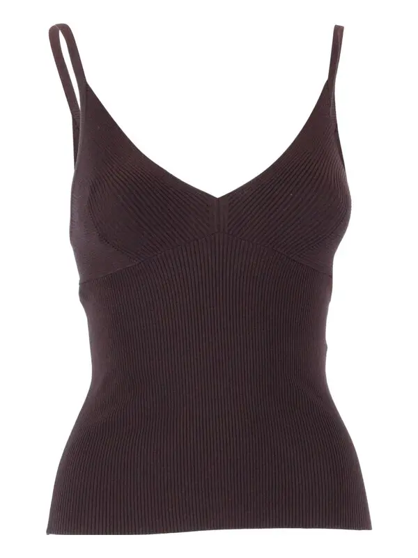 P.a.r.o.s.h Ribbed V-neck Camisole - Black