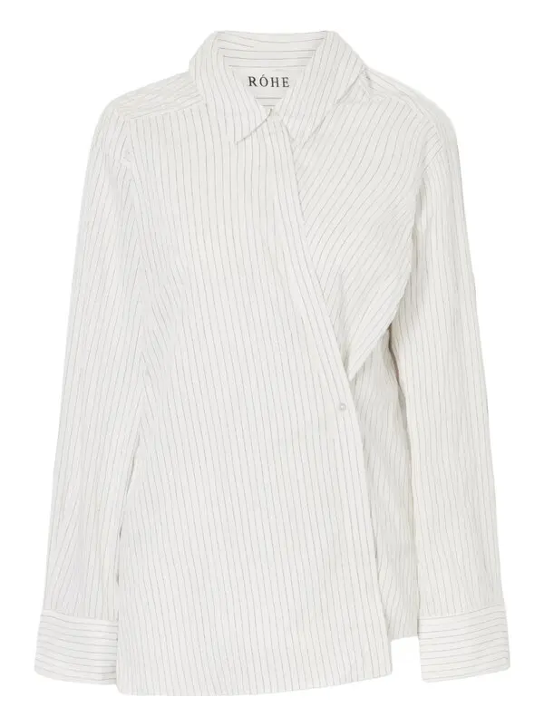 RÓHE Striped Crepe Shirt - White