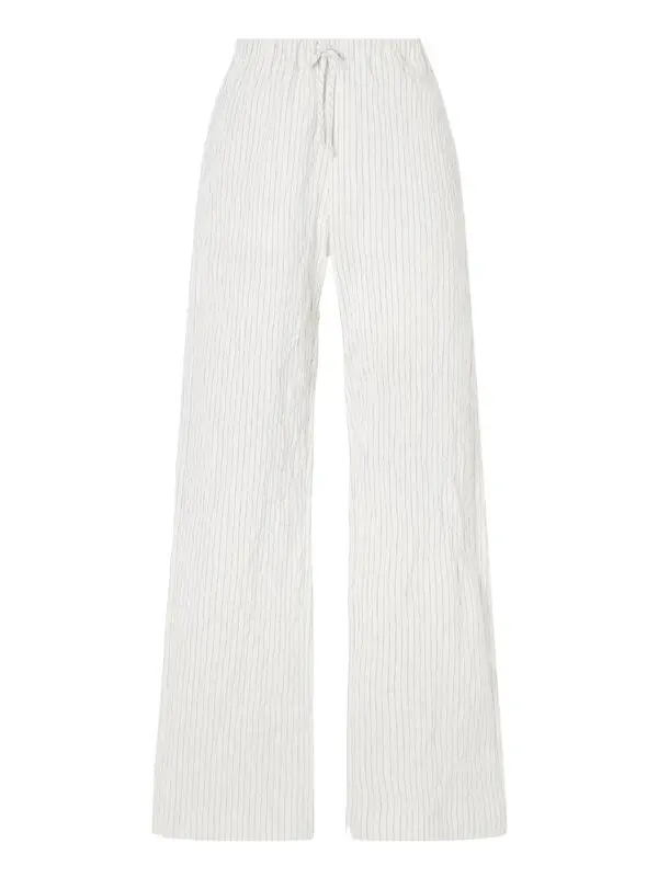 RÓHE Striped Wide-leg Crepe Pants - White