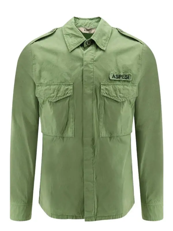 Aspesi Logo Embroidered Shirt - Green