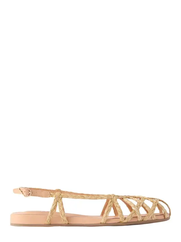 ANCIENT GREEK SANDALS Kardia Raffia Sandals - Nude