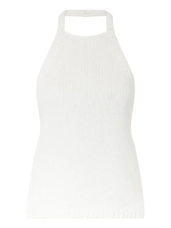 RÓHE Knitted Halter Neck Camisole - White