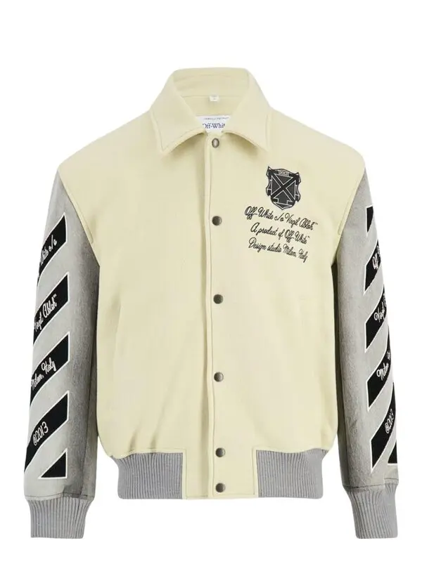 Off-White Shirt Jacket With Embroidered Design - Nude
