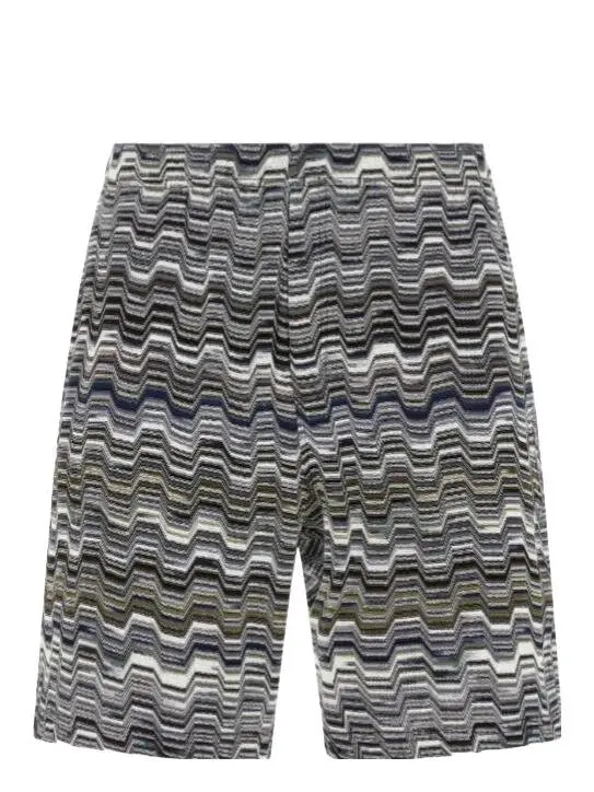 Missoni Zigzag Knitted Bermuda Shorts - Black