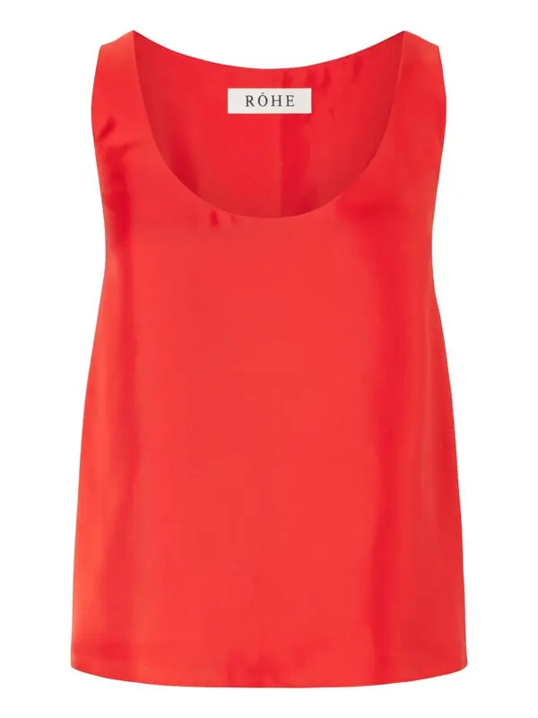 RÓHE Sleeveless Vest In Silk Satin - Red