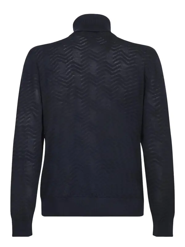 Missoni Chevron Knit Turtleneck Sweater - Black