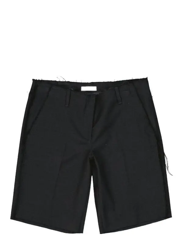 DONDUP Frayed-edge Shorts With Zip Closure - Black