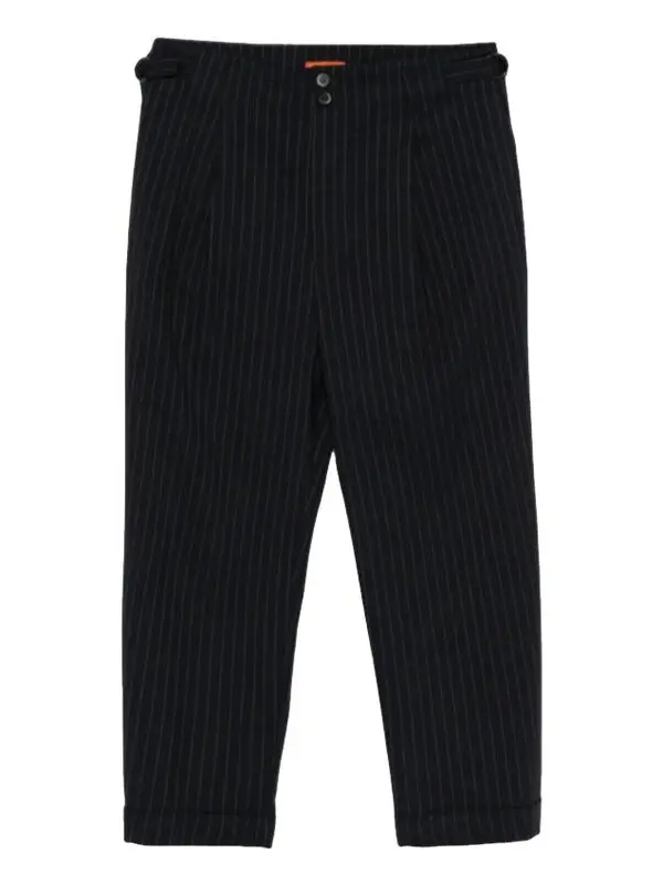 Barena Venezia Pinstripe Pleated Casual Pants - Black