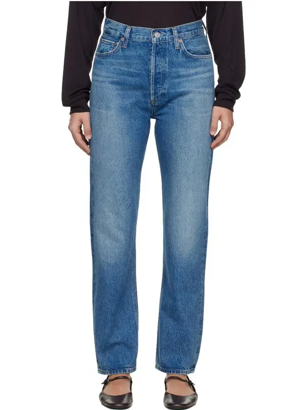 AGOLDE 90s Pinch Waist High Rise Straight Leg Jeans - Blue