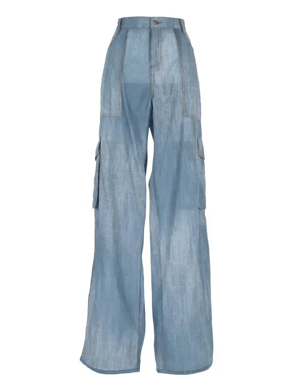 Ermanno Scervino Trompe L'oeil Printed Cargo Pants - Blue