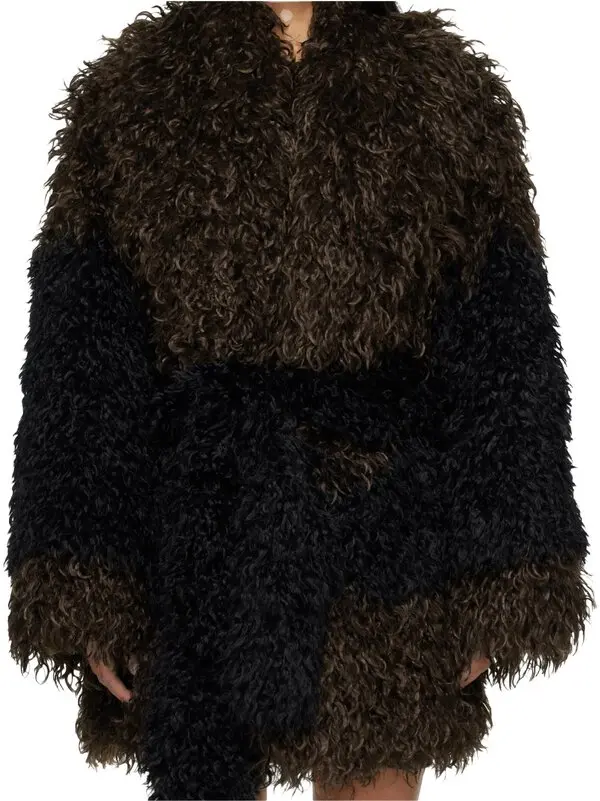 ENTIRE STUDIOS Faux Fur Coat - Black
