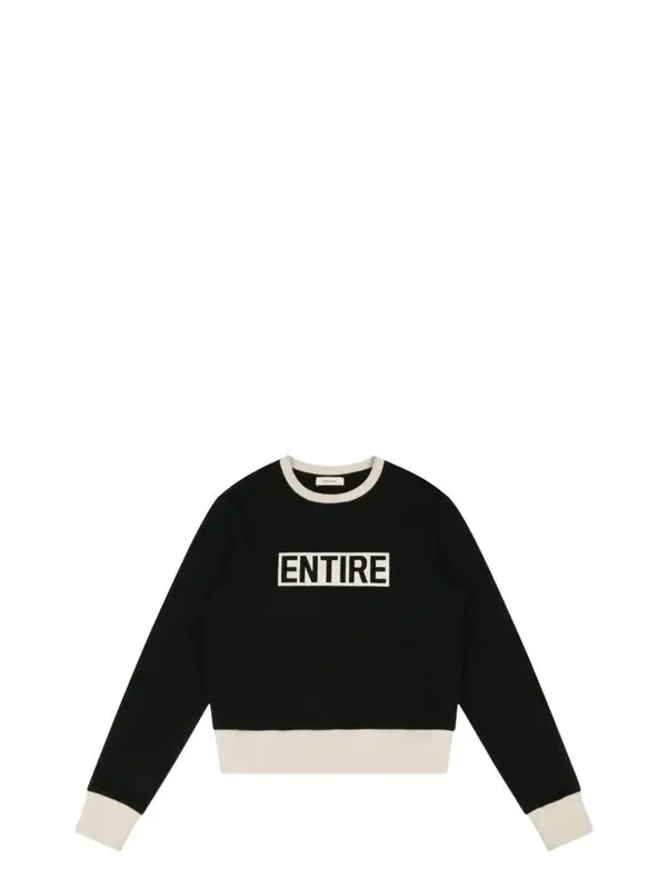 ENTIRE STUDIOS Crew Neck Sweatshirt With Printed Logo Detail - Black