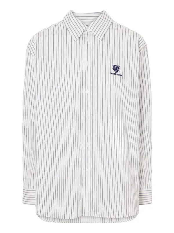 Polo Ralph Lauren Striped Button-up Shirt With Logo Detail - White