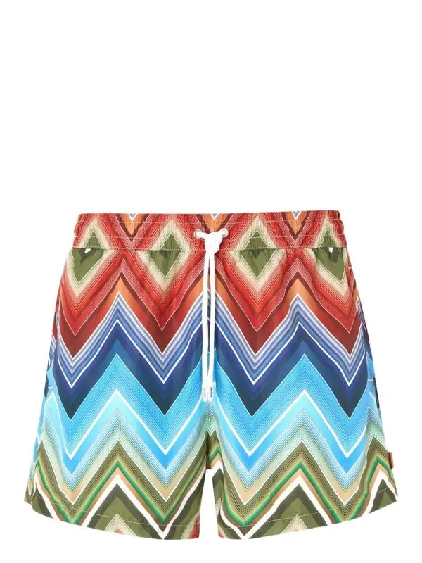 Missoni Macro Zigzag Swim Shorts - Blue