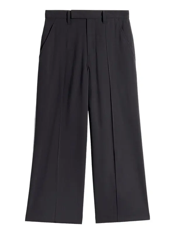 LEMAIRE Single Pleat Wool Crepe Pants - Onyx