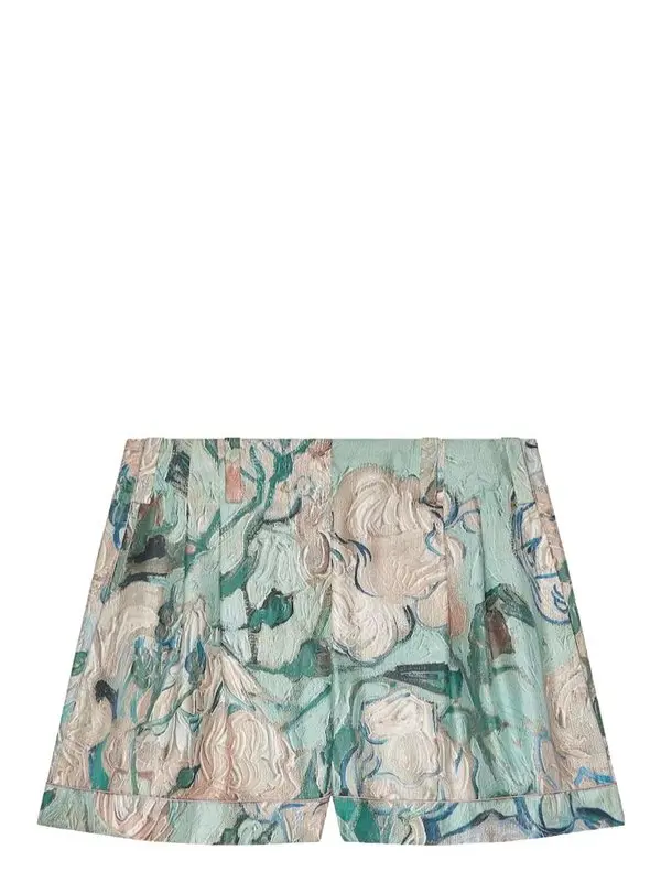 Givenchy Shorts With Rose Print - Mint Green