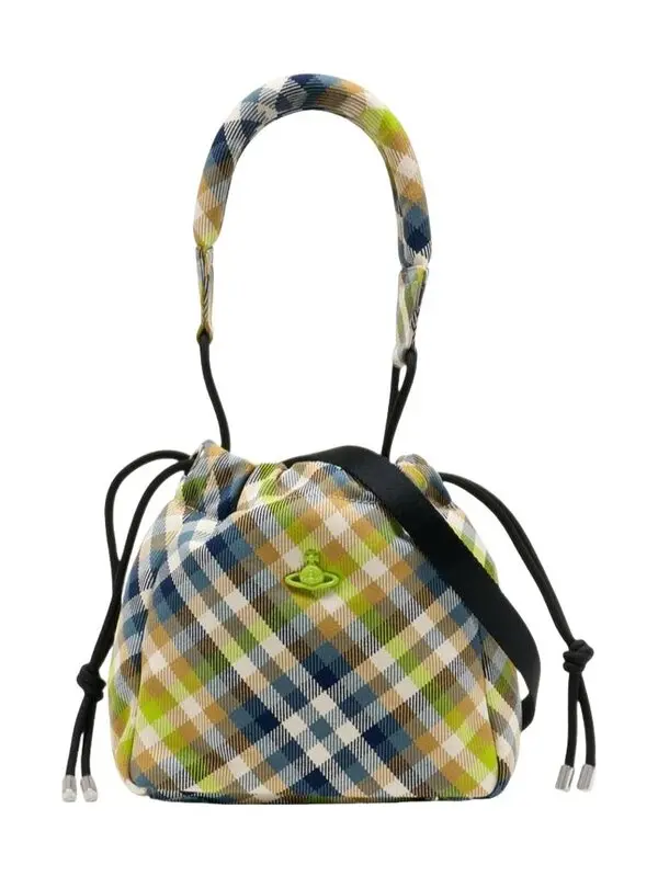 VIVIENNE WESTWOOD Hilary Checked Bucket Bag - Green
