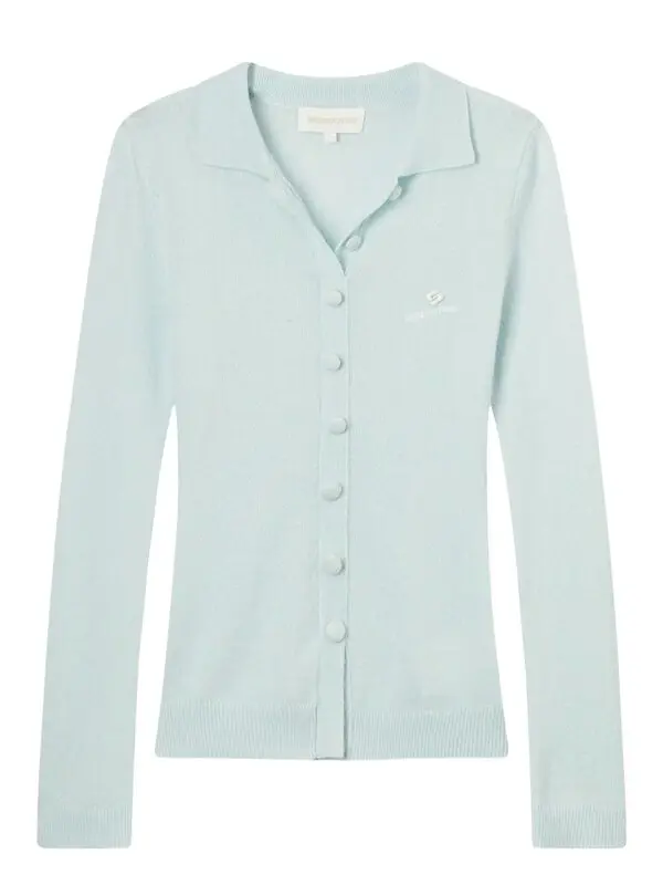 SHUSHU/TONG Lapel Collar Button-down Knitwear - White