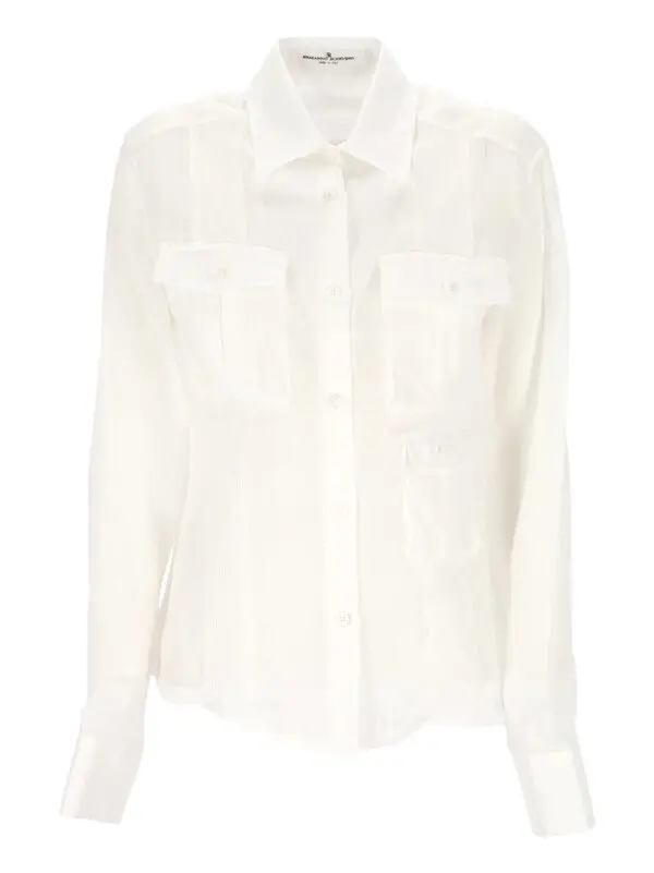 Ermanno Scervino Long-sleeved Shirt With Flap Pockets - No