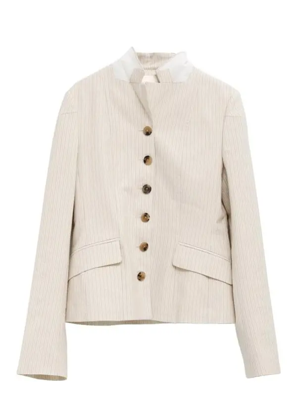 Dries Van Noten Single-breasted Jacket With Stripes - White