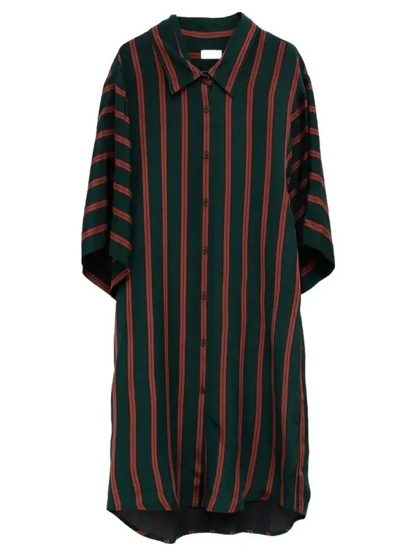 Dries Van Noten Striped Shirt Dress - Black